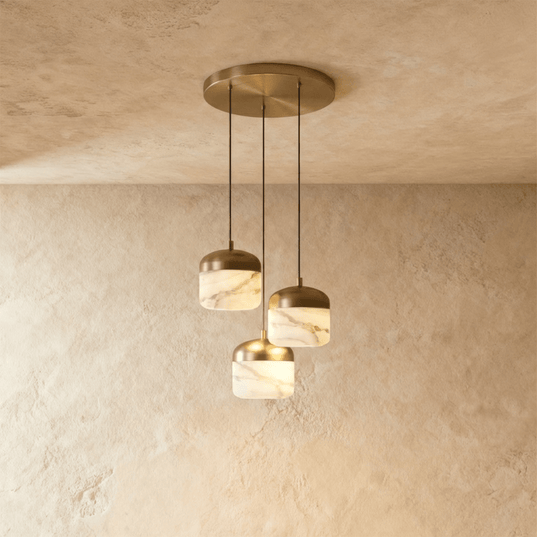 Alabaster and Copper Pendant Light – Residence Supply