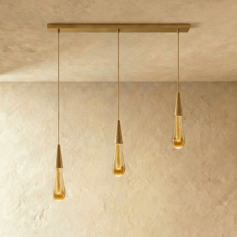 Drop Pendant Light – Modern Crystal & Gold Design. – Residence Supply