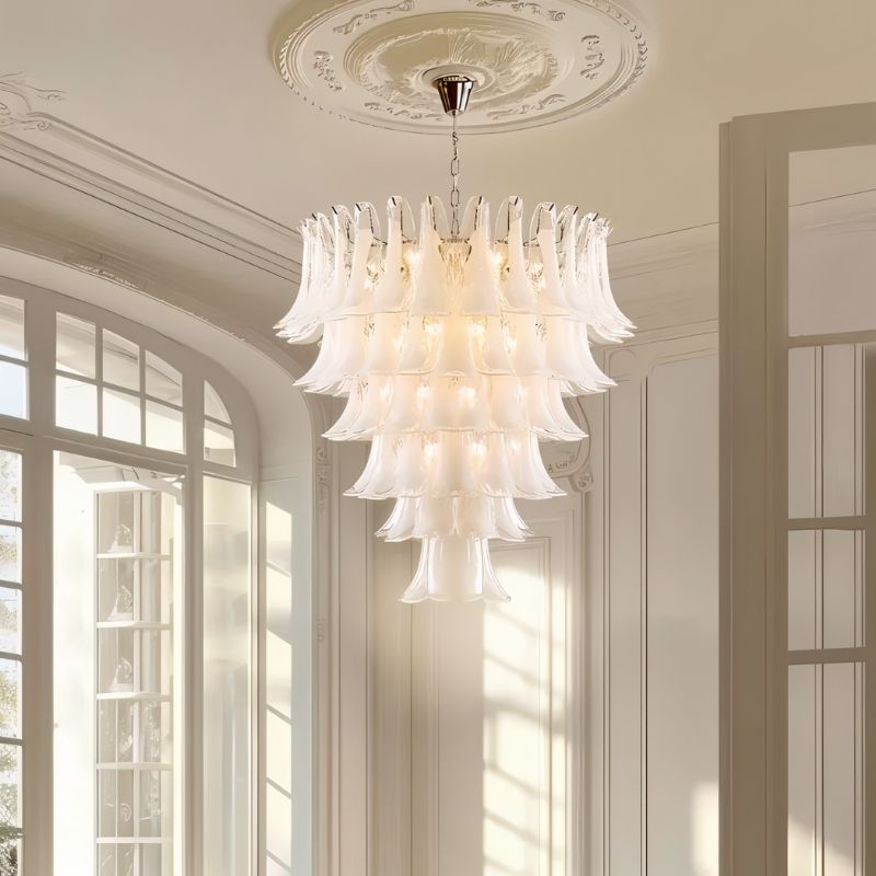 Flares Chandelier – Elegant Cascading Glass Light Fixture – Residence ...
