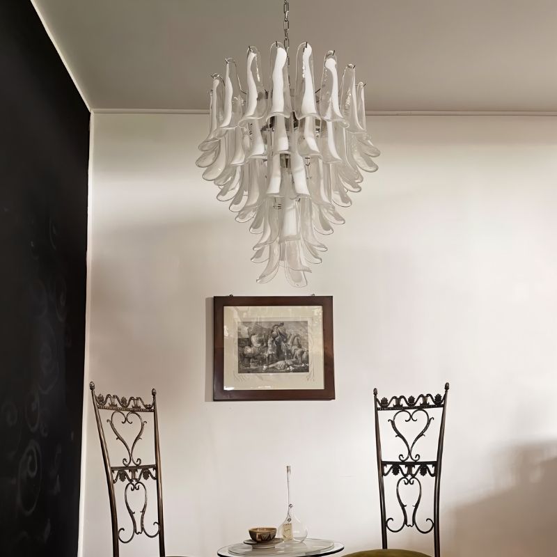 Flares Chandelier – Elegant Cascading Glass Light Fixture – Residence ...