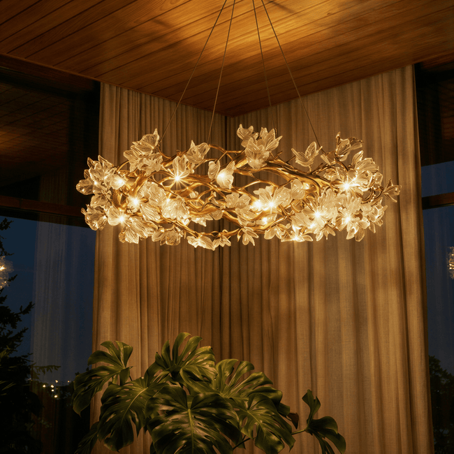 Split Petal Brass Crystal Chandelier – Residence Supply
