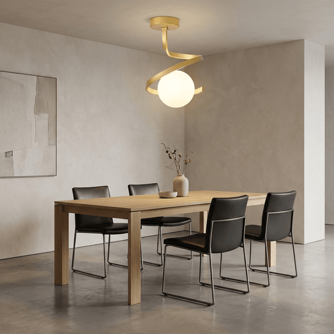 Slym Ceiling Light – Modern Spiral Flush Mount Fixture – Residence Supply