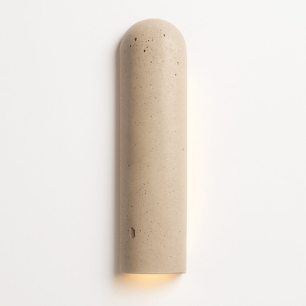 Home Wall Sconces Solon Travertine Wall Lamp