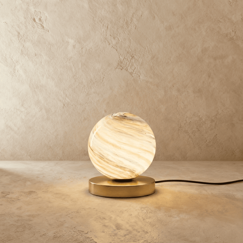 Zeva Modern Brass & Glass Table Lamp – Residence Supply