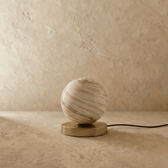 Zeva Modern Brass & Glass Table Lamp – Residence Supply